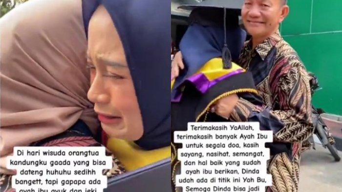 Momen Haru Mahasiswi Tak Dihadiri Keluarga Saat Wisuda, Tangisnya Pecah Dipelukan Orangtua ...