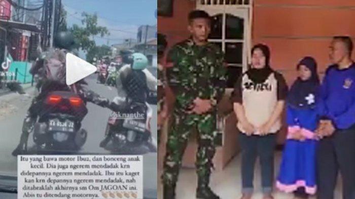 Tampang Anggota TNI Tendang Motor Ibu-ibu di Bekasi, Dapat Peringatan Keras dari Ayah Korban ...