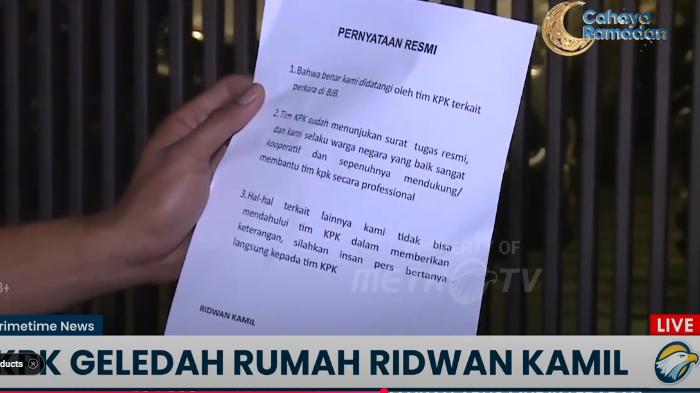 Isi Surat Ridwan Kamil Soal Penggeledahan Rumah, Akui Soal Korupsi Bank ...