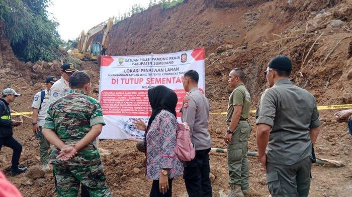 Galian C Ilegal di Tunggul Hideung Sumedang Akhirnya Disegel Aparat Gabungan - Tribuncirebon.com