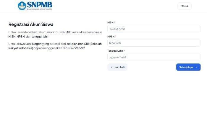 Cara Registrasi Akun SNPMB Siswa 2025 Daftar SNBP dan SNBT, Siapkan NISN hingga Email Aktif ...