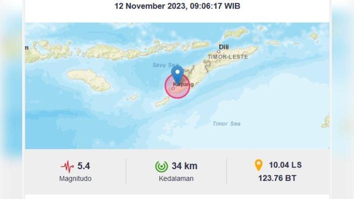 Gempa Bumi 5,4 Baru Saja Mengguncang Kupang NTT, BMKG Beri Peringatan, Terasa Hingga III-IV MMI ...