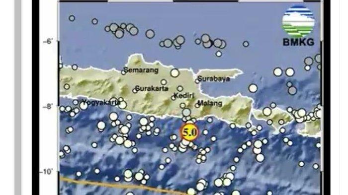 GEMPA Terkini Berkekuatan Magnitudo 5 Mengguncang Malang, Ini Kata BMKG - Tribuncirebon.com