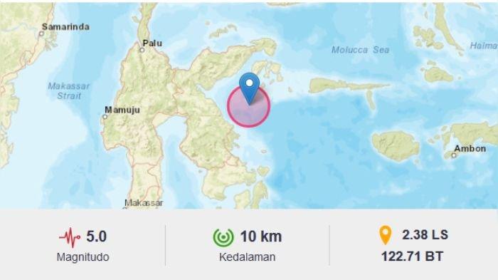 Gempa Terkini Melanda Morowali, Bermagnitudo 5,0 dan Pusatnya di Laut, BMKG Beri Peringatan ...