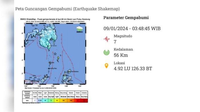 Gempa Terkini Melanda Pulau Karatung Sulawesi, Bermagnitudo 7,0, Ini ...