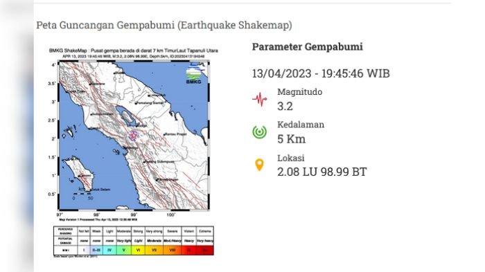 Gempa Terkini Mengguncang Tapanuli Utara Malam Ini, Berpusat di Darat, Ini Kata BMKG ...