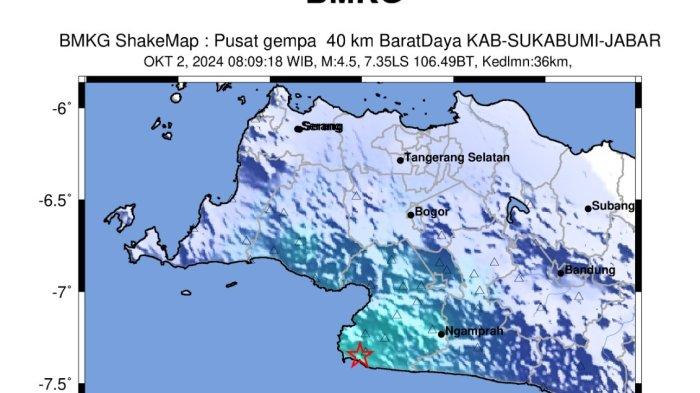 Sukabumi Diguncang Gempa Dangkal Magnitudo 4,5, BPBD Sebut Belum Ada Laporan Kerusakan ...