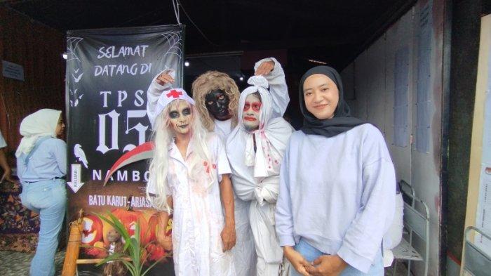 'Suster Ngesot' Hingga 'Pocong' Layani Masyarakat Gunakan Hak Pilihnya di TPS 5 Nambo ...