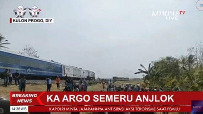 KA Argo Semeru dan Argo Wilis Anjlok di Kulon Progo, Polisi: Dua Kereta Sempat Senggolan ...