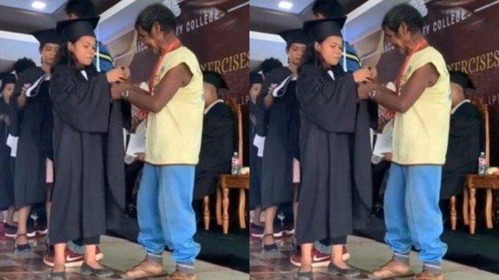Viral, Mahasiswi Gandeng Ayahnya saat Wisuda, Tak Malu Meski Pakai Baju Sederhana dan Sandal ...