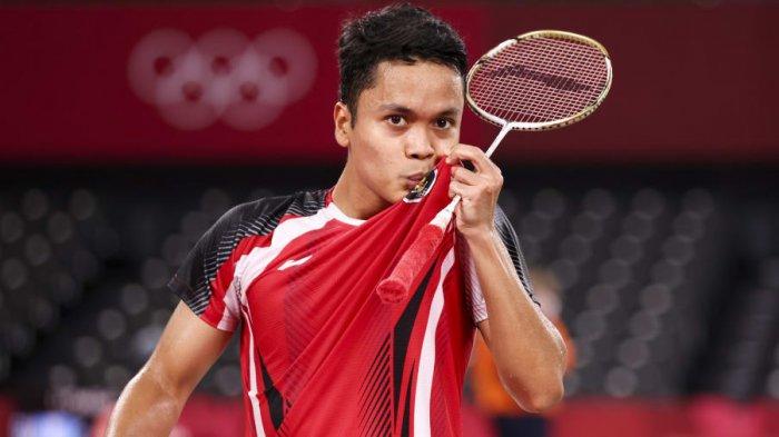 Anthony Ginting Tersenyum Semringah Usai Bungkam Rivalnya Kento Momota dalam Tiga Gim yang ...