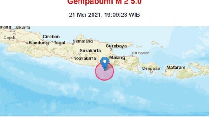 Susul Gunung Kidul, Gempa Terkini Guncang Blitar Baru Saja, Pusat Gempa di Laut - Tribuncirebon.com