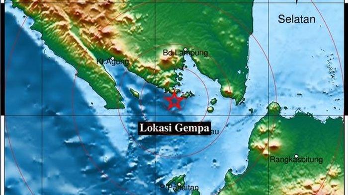 Gempa Terkini dengan Kedalaman Pusat Gempa 7 Km Guncang Lampung Selatan ...