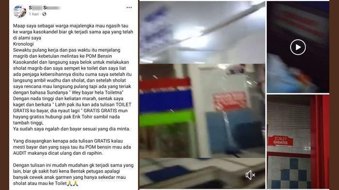 Viral Toilet SPBU di Majalengka Pungut Bayaran, Padahal Ada Tulisan Gratis Sesuai Kata Erick ...