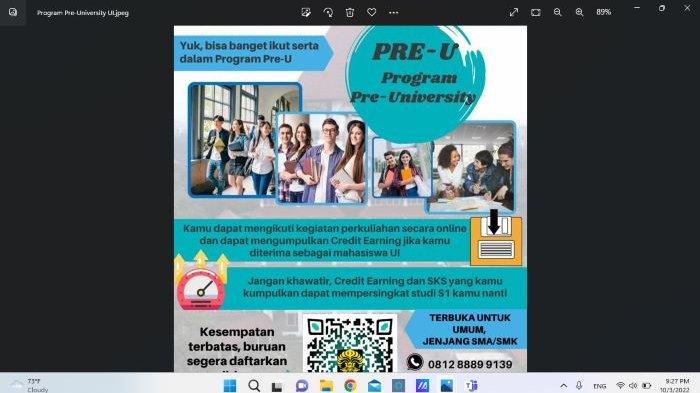 Universitas Indonesia UI Terima Siswa SMA Kuliah Melalui Program Pre ...