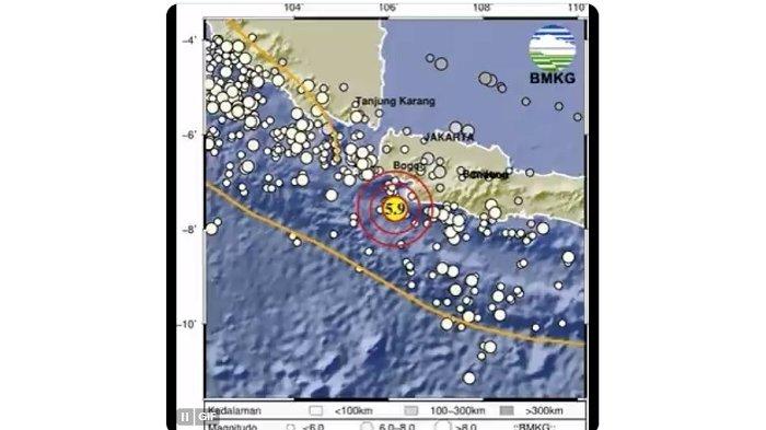 Gempa Bumi Kekuatan 5,9 Magnitudo Terjadi di Bayah, Banten Rabu Pagi, Getaran Sampai ke Bogor ...