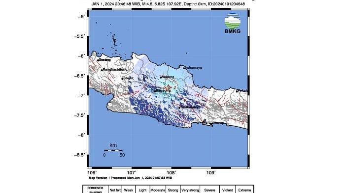Sumedang Kembali Diguncang Gempa pada Senin 1 Januari 2024, Kali Ini dengan Kekuatan 4,5 ...