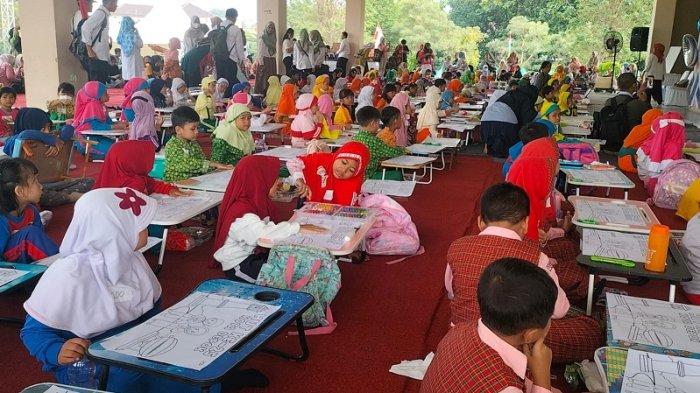 Meriahkan HUT ke-25 Kota Depok, Ratusan Anak-anak TK Ikuti Lomba Mewarnai - Tribunnewsdepok.com