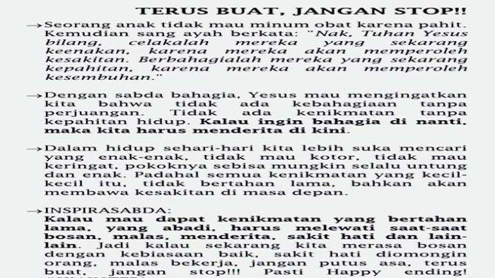 Bacaan Injil Katolik Hari Ini Rabu 7 September 2022, Lengkap dengan Mazmur Tanggapan ...