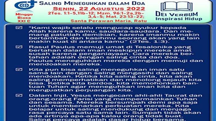 Bacaan Injil Katolik dan Inspirasi Katolik, Lengkap dengan Mazmur ...