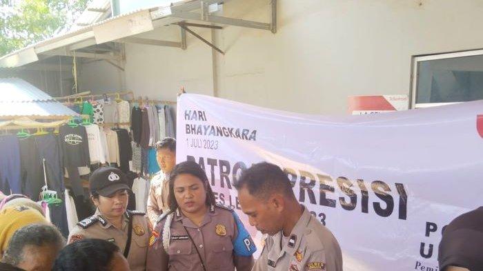Polres Lembata Sediakan Makan Gratis Kepada Pedagang Pasar Pada