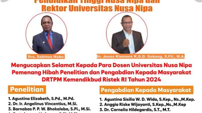 Ketua Yayasan Pendidikan Tinggi Nusa Nipa dan Rektor Sampaikan Profisiat Kepada Dosen Peneliti ...