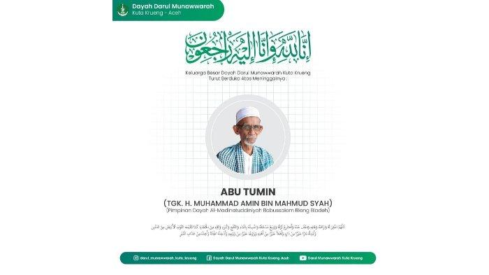 BREAKING NEWS, Innalillahi, Ulama Aceh Abu Tumin Blang Blahdeh ...