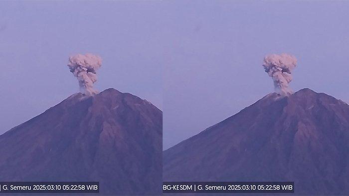 Gunung Semeru Kembali Erupsi, Waspadai Potensi Awan Panas Guguran - tribungayo.com