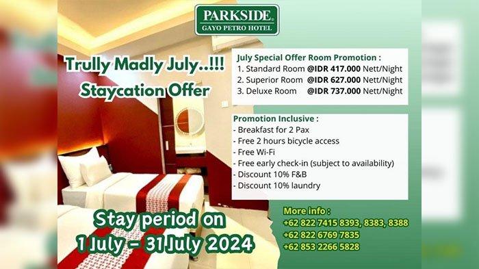Parkside Gayo Petro Hotel Takengon Hadirkan Staycation Offer dengan ...