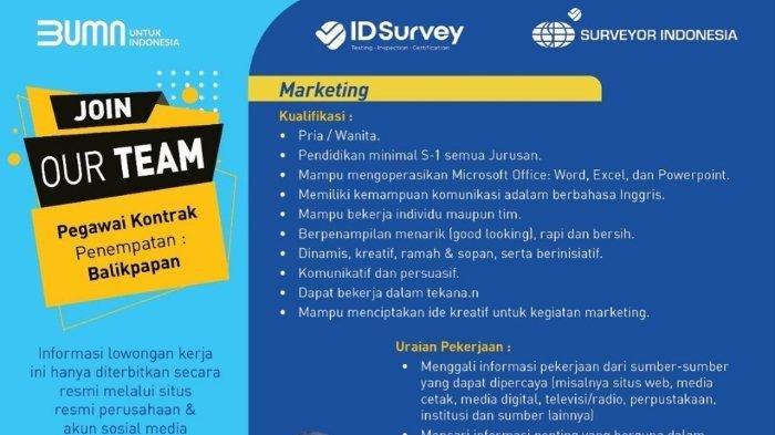 BUMN PT Surveyor Indonesia Buka Lowongan Kerja, Yuk Daftar dan Cek Syaratnya - tribungayo.com