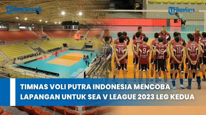 Timnas Voli Putra Indonesia Mencoba Lapangan Untuk SEA V League 2023 Leg Kedua - tribungayo.com