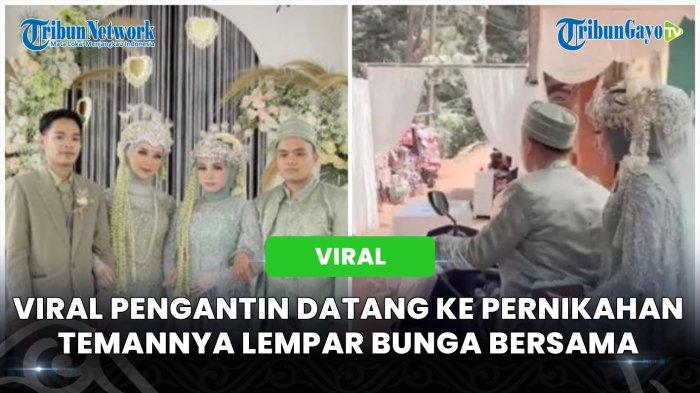 Video Viral Pengantin Datang Ke Pernikahan Temannya Lempar Bunga
