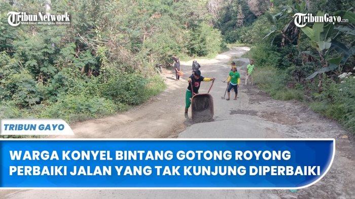 Video Warga di Aceh Tengah Gotong Royong Perbaiki Jalan yang Tak Kunjung Diperbaiki - tribungayo.com