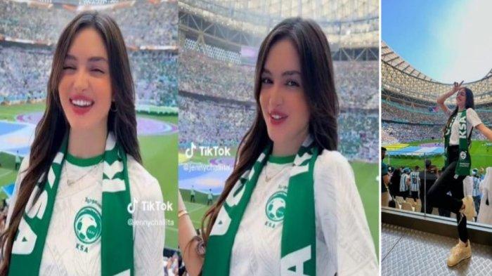 Suporter Cantik Arab Saudi Jenny Challita di Piala Dunia 2022, Disebut ...