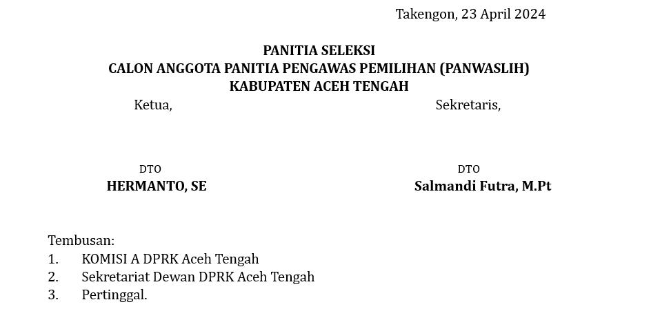 Pengumuman Hasil Penelitian Administrasi Peserta Calon Anggota