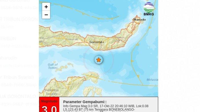 Gempa M3.0 usai M5.1 Teluk Tomini Sempat Terasa di Gorontalo, Tak Berpotensi Tsunami - Tribun ...