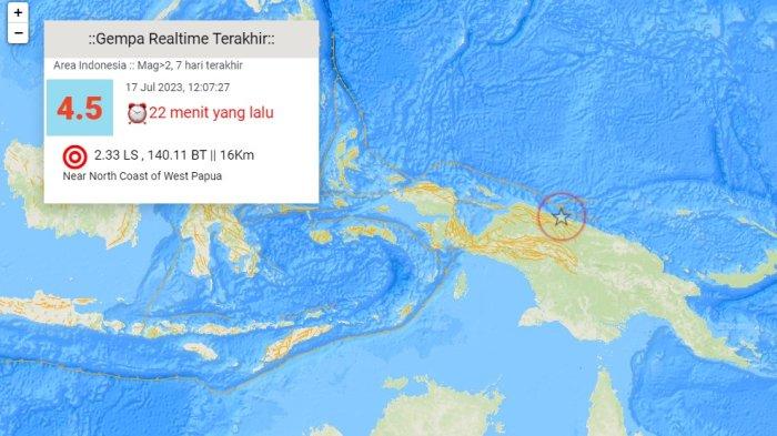 Gempa Terkini Dirasakan di Jayapura Senin 17 Juli 2023, Cek Titik Pusat dan Magnitudo - Tribun ...