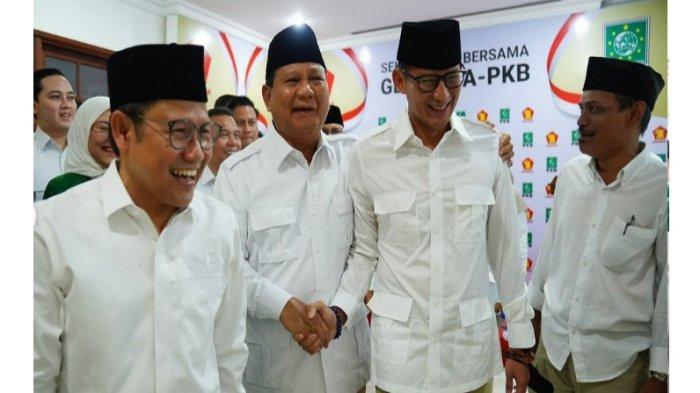 Prabowo - Sandi dan Cak Imin Resmikan Sekber Gerindra - PKB untuk Pilpres 2023 - Tribun Gorontalo