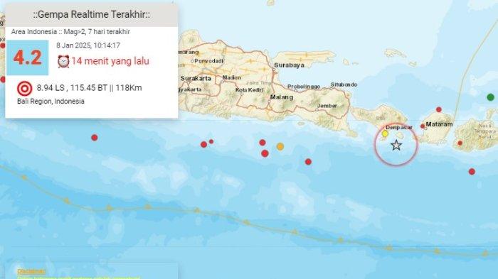 Baru Saja Terjadi Gempa Bumi Magnitudo di Wilayah Bali, Tidak ...