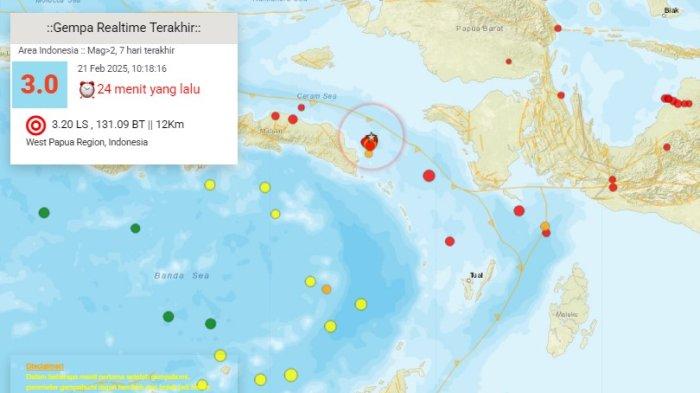 Terkini! Gempa Magnitudo 3.0 Terjadi Jumat Pagi 21 Feb 2025 di Kedalaman 12 Km, Cek Info BMKG ...