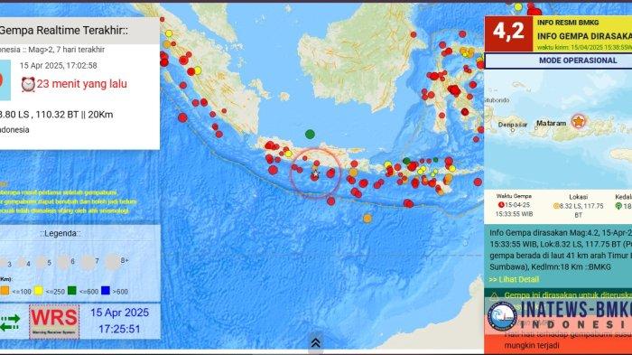 Gempa Bumi Tektonik dengan Magnitudo 4,2 Mengguncang Wilayah Timur Laut Sumbawa - Tribun Gorontalo