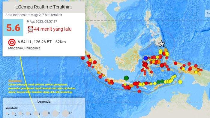 Gempa Bumi Terkini Magnitudo Besar 5.8 Rabu 09 Agustus 2023, Ada Info BMKG, Cek Titik Lokasinya ...