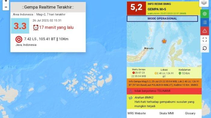 3 Gempa Bumi Terjadi dalam 30 Menit Hari Ini Rabu 26 Juli 2023, Cek Lokasi dan Kedalaman ...