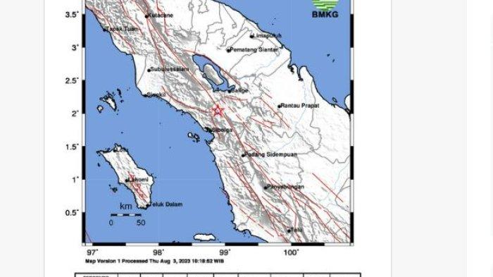 Gempa Bumi Terkini di Darat Kamis Siang 03 Agustus 2023, Info BMKG : Jarak 8 Km, Kedalaman 4 Km ...