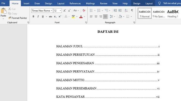 Cara Membuat Daftar Isi Otomatis di Microsoft Word dengan Fitur ...