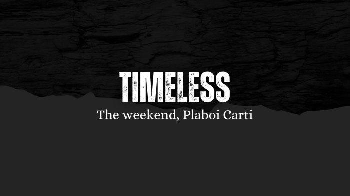 Lirik Lagu Timeless - The Weeeknd, Plaboi Carti - Tribun Gorontalo