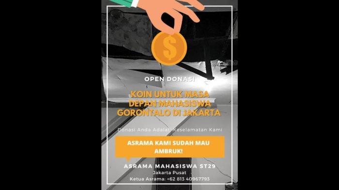 Asrama Mahasiswa Gorontalo di Jakarta Rusak, Penghuni Asrama Buat Flyer ...