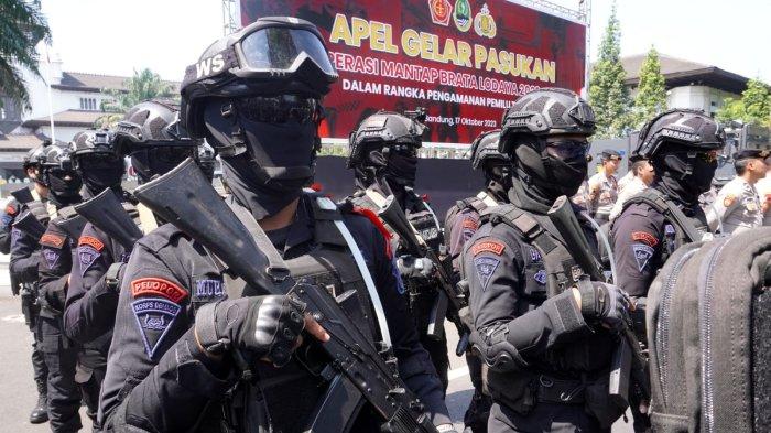 Apel Gelar Pasukan Pengamanan Pemilu 2024 di depan Gedung Sate - Tribunjabar.id