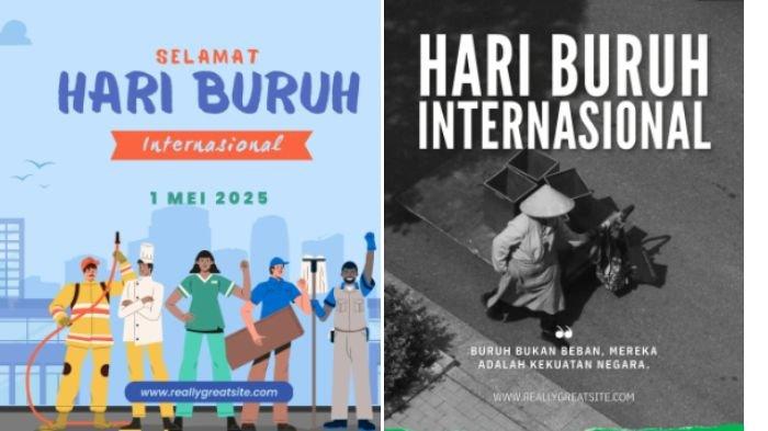 40 Poster Hari Buruh 2025 dengan Gambar Menarik, Gratis Tinggal Download untuk Ucapan IG dan WA ...