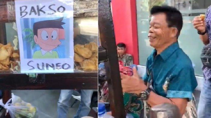 Viral Pedagang Bakso Keliling Mirip Suneo teman Doraemon, Netizen ...
